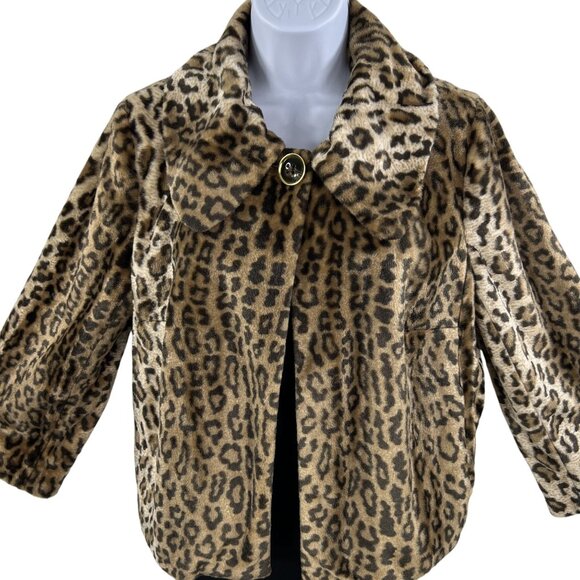 Laura Ashley | Jackets & Coats | Laura Ashley M Cropped Leopard Vegan ...
